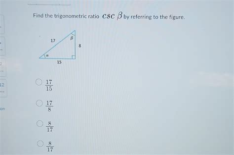 Solved Find The Trigonometric Ratio Sinα By Referring To The