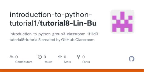 Github Introduction To Python Tutorial1tutorial8 Lin Bu