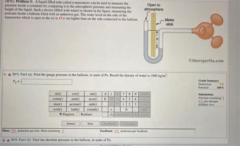 Solved 11 Froblem 3 A Liquid Filled Tube Called A