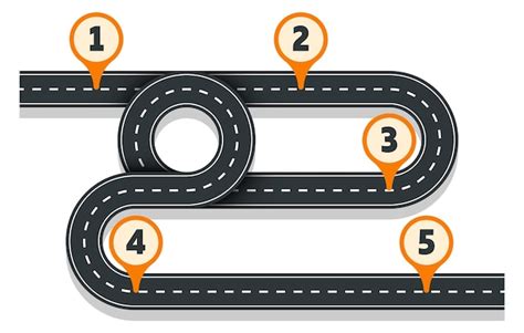 Premium Vector Road With Location Mark Route Infographic Navigation Path