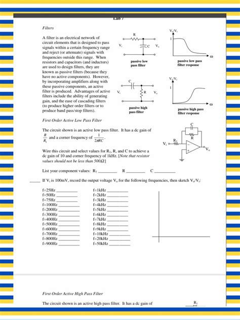 Filters V Passive Low Pass Filter Passive Low Pass