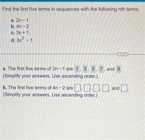 Solved Find the first five terms in sequences with the | Chegg.com
