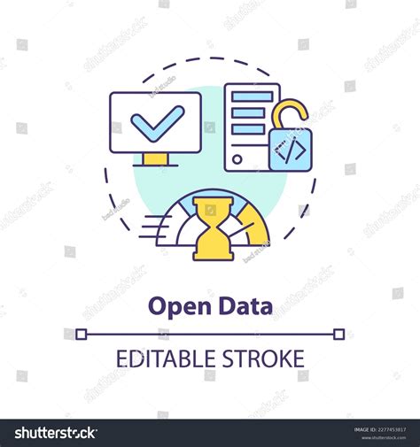 Open Data Concept Icon Access Information Stock Vector Royalty Free