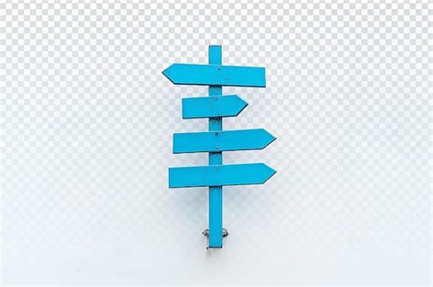 Light Blue Direction Sign On White Background Premium Ai Generated Psd