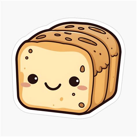 Whimsical Kawaii Bread Sticker