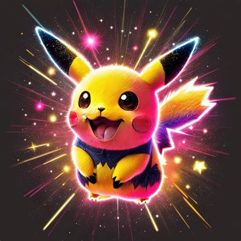 Premium Photo Happy Pikachu Electric Adventures In Silhouette Design