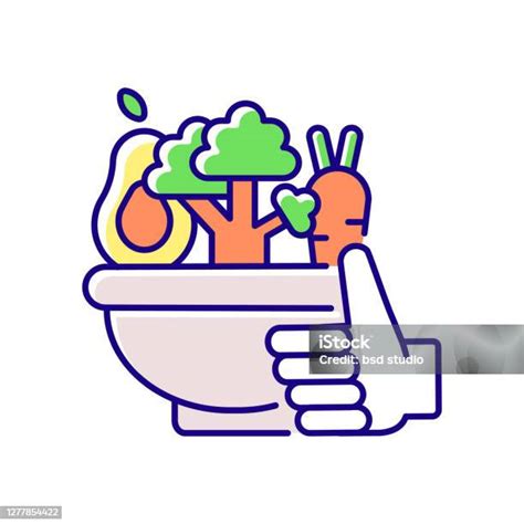 건강한 음식 Rgb 색상 아이콘 개념에 대한 스톡 벡터 아트 및 기타 이미지 개념 건강한 식생활 날씬한 Istock