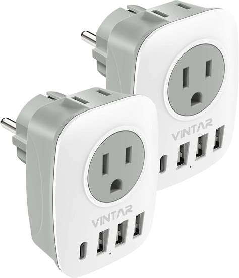 Vintar Schuko Paquete De 2 Adaptadores De Enchufe Tipo F