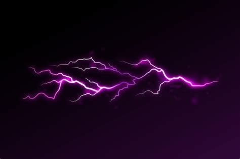 Free Vector Realistic Purple Lightning Effect