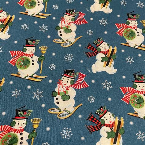 Retro Christmas Fabric Etsy