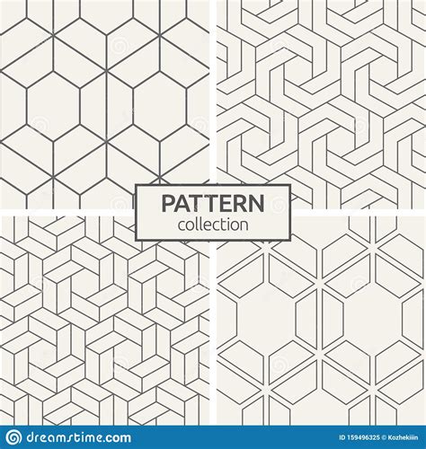 Set Of Four Seamless Patterns Stock Vector Illustration Of Intricate