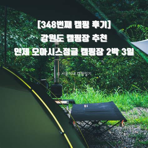 348번째 캠핑 후기 강원도 캠핑장 추천 인제 오아시스정글 캠핑장 2박 3일 Feat 인제 계곡 캠핑장 숲속 캠핑장 반려견 동반 캠핑장 국내 온천 캠핑장