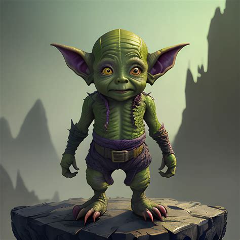 Short Goblin Green Goblin Full Body View High Fantasy 8k High