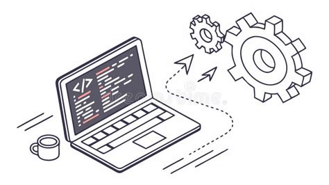 Laptop With Coding Screen Programming And Software Development Vector Design Generative Ai