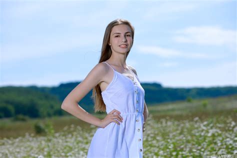 Amateur Girl Metart Buttoned Sundress Elle Tan High