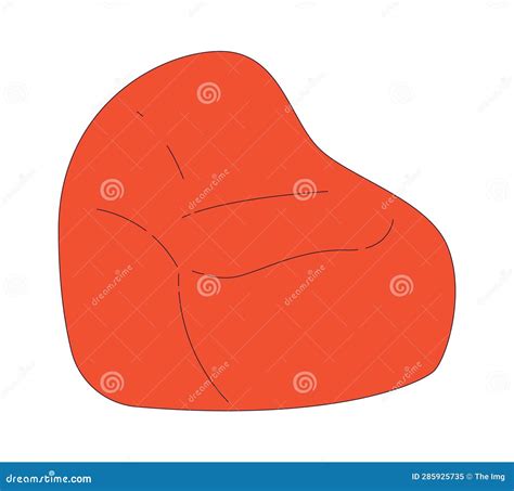 Beanbag Chair Flat Flat Line Color Isolated Vector Object Stock Vector