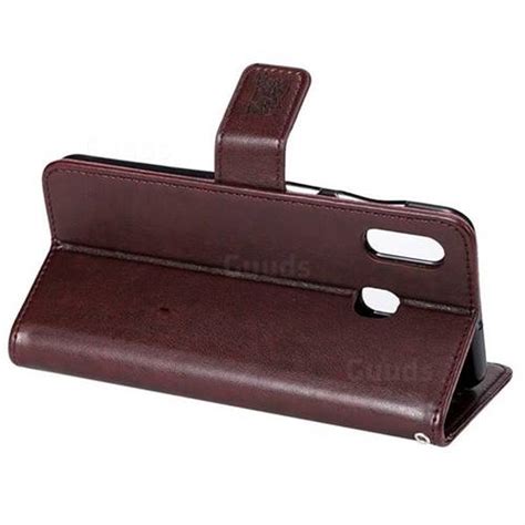 Embossing Owl Couple Flower Leather Wallet Case For Samsung Galaxy A Brown Galaxy A