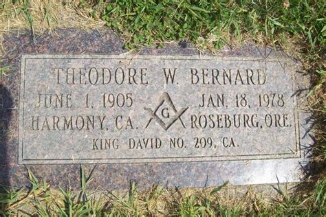 Theodore Walter “ted” Bernard 1905 1978 Find A Grave Memorial