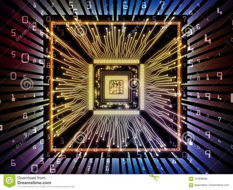 Visualization Of Computer CPU Stock Illustration Illustration Of Input Digit 101836062