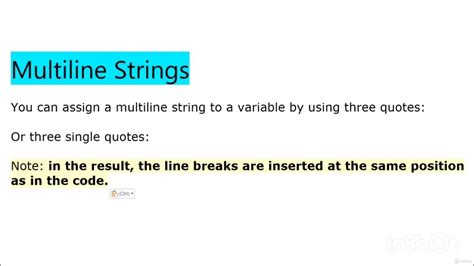 Multiline Strings In Python Youtube