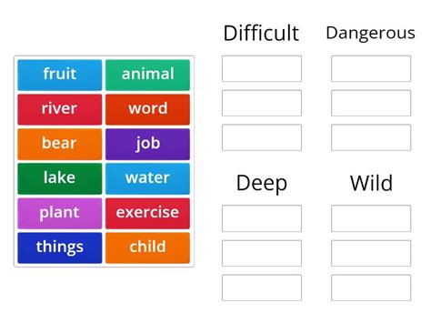 Adjectives Group Sort