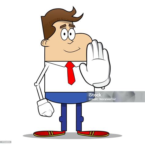 Businessman Showing Deny Or Refuse Hand Gesture Stock Illustration