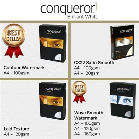 Conqueror Paper Logo A6 Brilliant White Laid Conqueror 300gsm Card