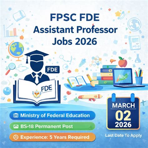 Fpsc Fde Assistant Professor Jobs 2026 Parwaaz Jobs