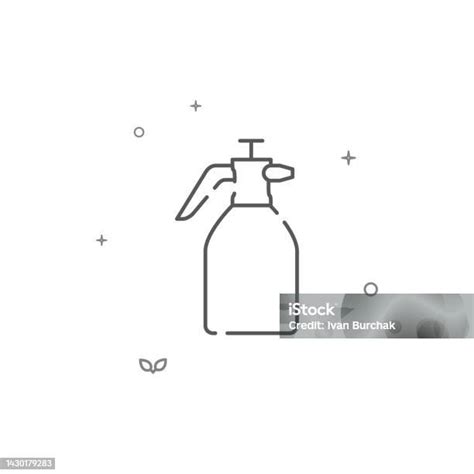 정원 분무기 간단한 벡터 라인 아이콘 기호 픽토그램 흰색 배경에 고립 된 기호 편집 가능한 획 개성 개념에 대한 스톡 벡터 아트
