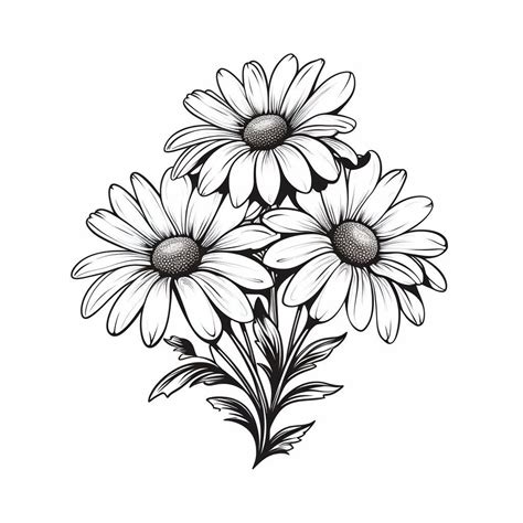 Daisy Tattoo Designs Outline Png Daisy Flower Tattoo Flash Tattoo