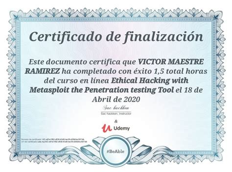 Ethical Hacking With Metasploit The Penetrarion Testing Tool Udemy Certification Ppt