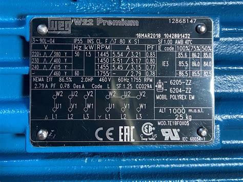 Weg W22 Premium Drehstrommotor 12868147 15kw 3~ Ackrutat Shop