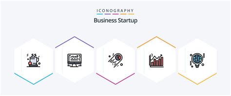 Business Startup 25 Filledline Icon Pack Including Bulb Chart Chart