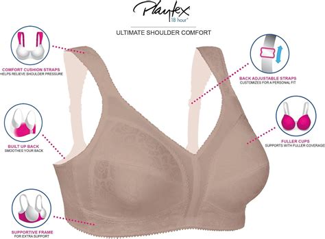 Playtex Womens 18 Hour Comfort Strap Wireless Full Coverage Bra With