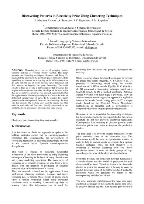 Pdf Discovering Patterns In Electricity Price Using Clustering Techniques
