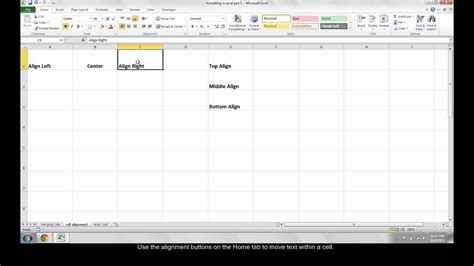 how to merge cells and use alignment options in excel youtube