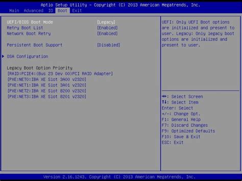 设置引导模式 Oracle® Server X5 4 安装指南（适用于 Windows 操作系统）