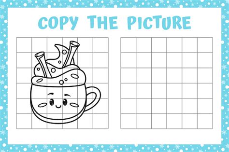 그림 워크시트 복사 휘핑크림과 계피 스틱이 있는 귀여운 만화 머그잔 벡터 일러스트 레이 션 0명에 대한 스톡 벡터 아트 및 기타 이미지 Istock