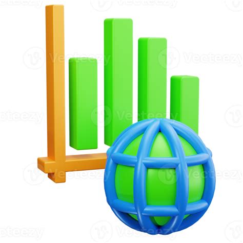 3d Icon Global Data Chart 67673102 Png