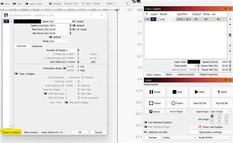 Layer Settings Back To Default LightBurn Software Questions LightBurn Software Forum