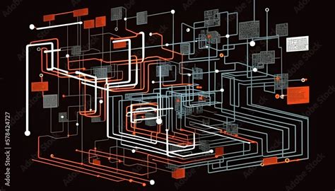 Algorithms Concept Illustration A Complex Flowchart Of Interconnected
