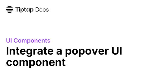 Popover Tiptap Ui Components
