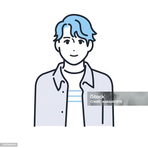 캐주얼 한 옷을 입은 젊은이의 간단한 아바타 아이콘의 벡터 일러스트 레이 션 자료 남자에 대한 스톡 벡터 아트 및 기타 이미지 남자 라인아트 아바타 Istock