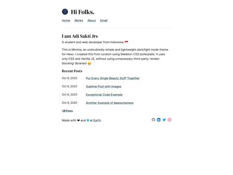 Minima Jamstack Themes