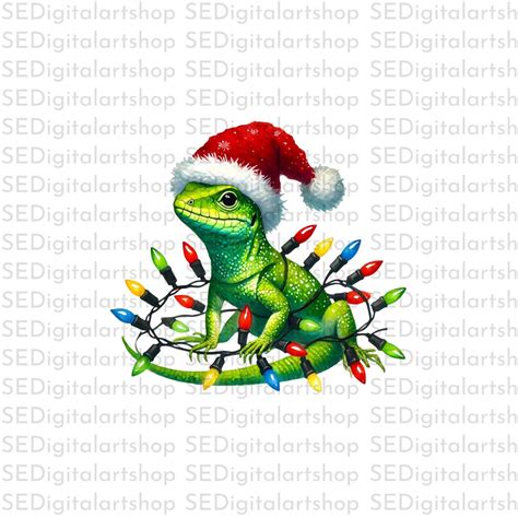Christmas Lizard Digital Art Festive Sublimation And Dtf Print File