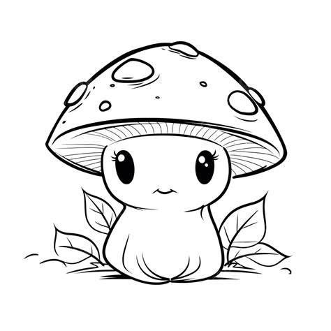Hình ảnh Trang Tô Màu Cây Nấm Nhỏ Dễ Thương để Tải Xuống Bản Vẽ Phác Thảo Vectơ Png Vẽ Cây Nấm