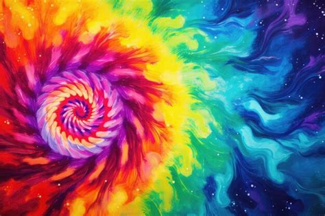 Premium Photo Colorful Spiral Pattern In Tie Dye