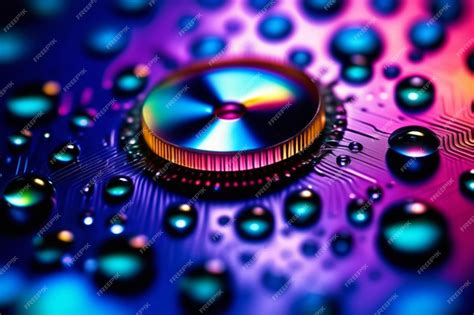 Premium Photo Macro Photography Of Computer Chip And Water Droplets On Computr Cd And