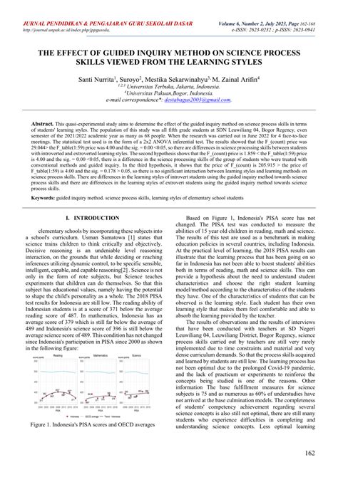 Pdf The Effect Of Guided Inquiry Method On Science Process Skills