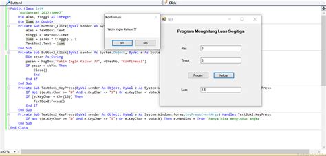 Latihan Menggunakan Operator Aritmatika Dan Logika Pada VB NET